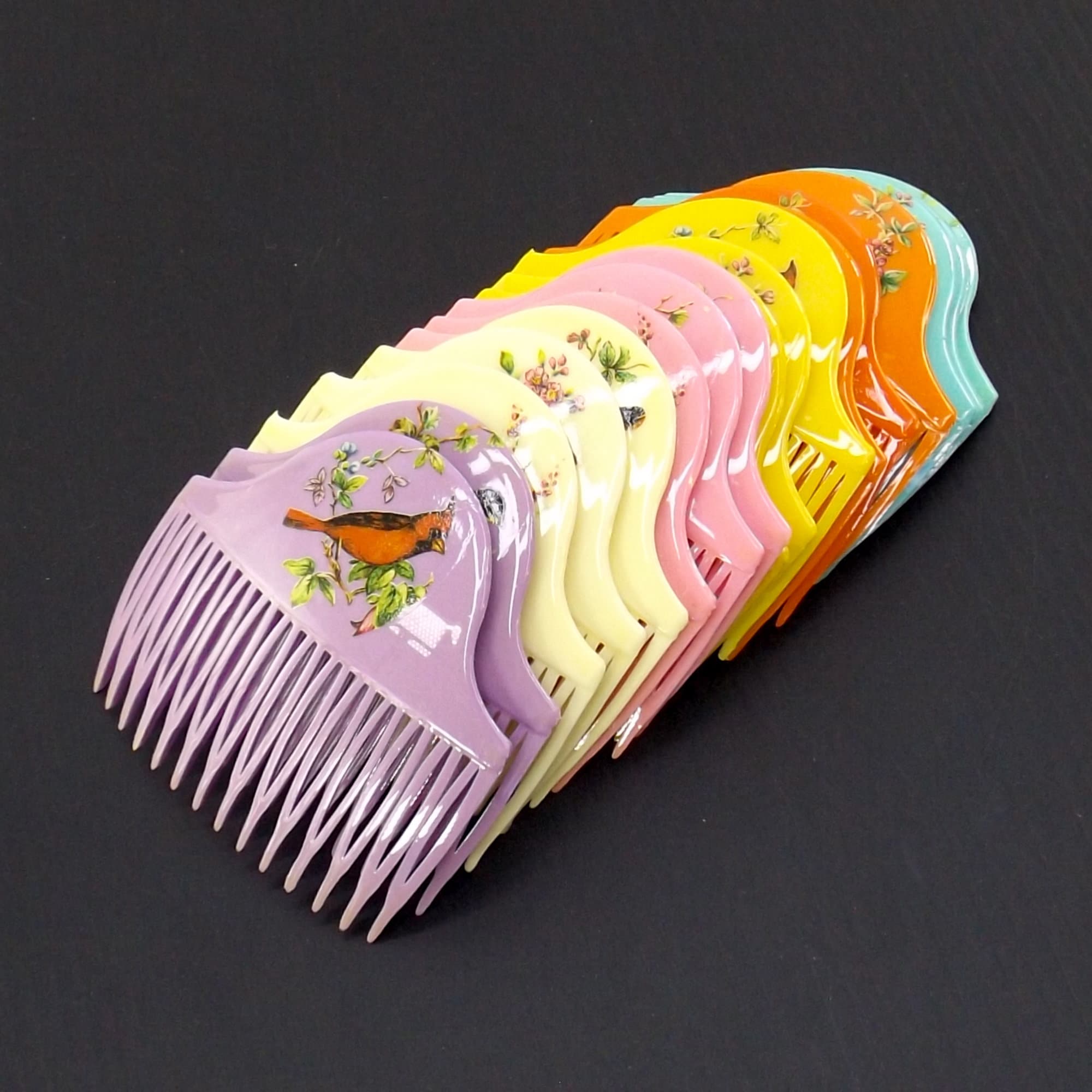Vintage NOS 80s Side Hair Comb Birds Solid Pastel Colors | Etsy