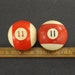 Vintage Pool Ball Number 11 Striped Red Single Billiard Ball Retro Home ...