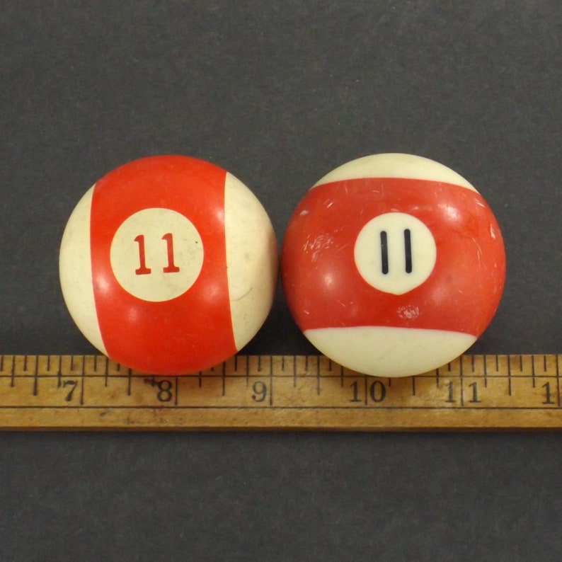 Vintage Pool Ball Number 11 Striped Red Single Billiard Ball - Etsy
