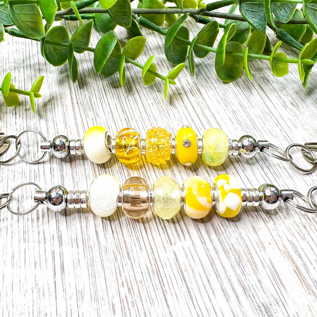 Yellow Beaded Cinch Clip: Women's Fashion Accessory - Etsy