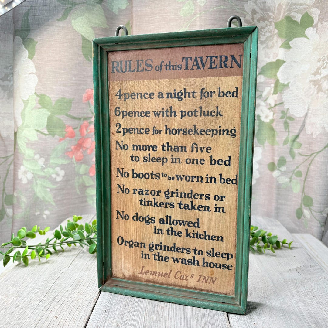 Old Tavern Bar Rules Sign Wood Wall Plaque - Etsy