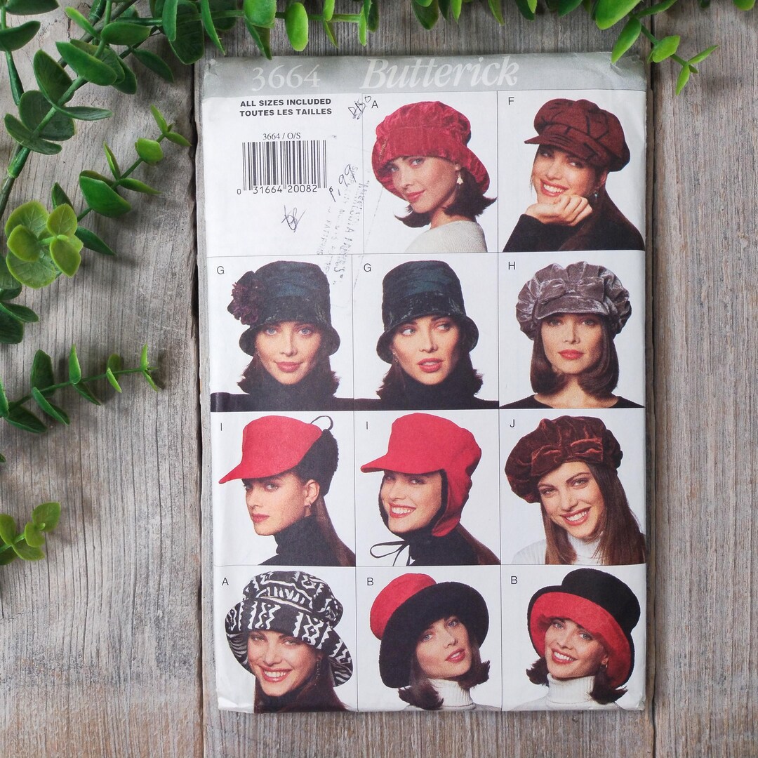Womens Hat Sewing Pattern Stove-pipe/fishermans/russian/bucket/paperboy ...