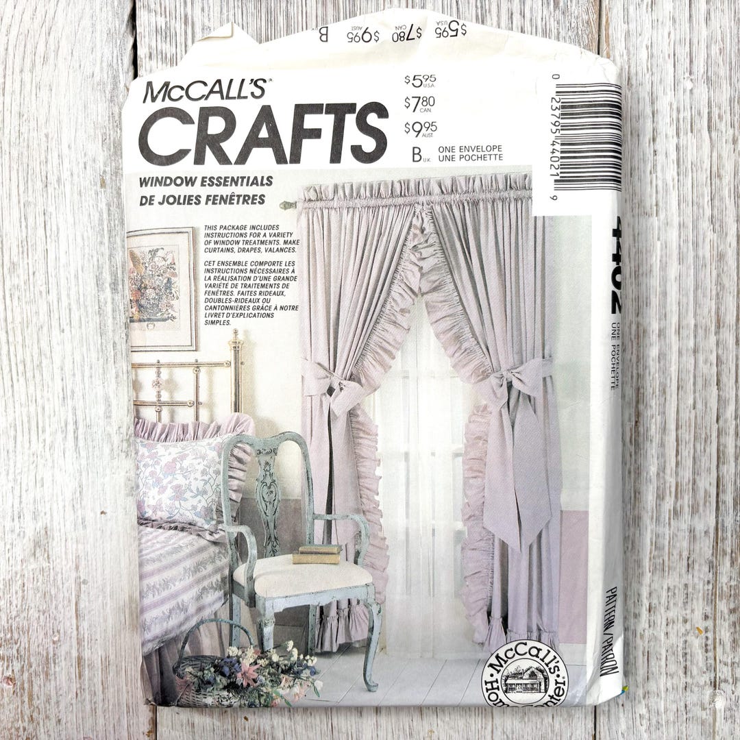 1990s Window Treatments Sewing Pattern: Mccalls Crafts 4402, Curtains ...