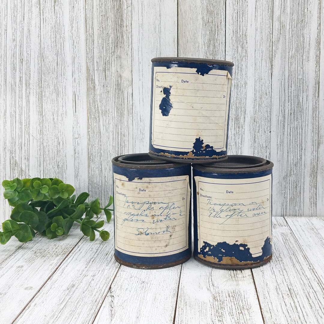 Vintage Tea Tin Collection, Apothecary Tins - Etsy