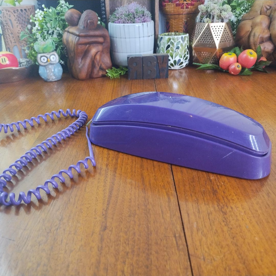 1980s 1990s Conair-phone Telephone Purple Landline Phone Trimline Touch ...
