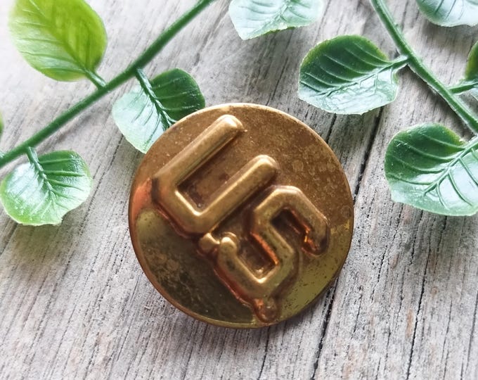 US Army Lapel Pin Military Round Brass - Etsy