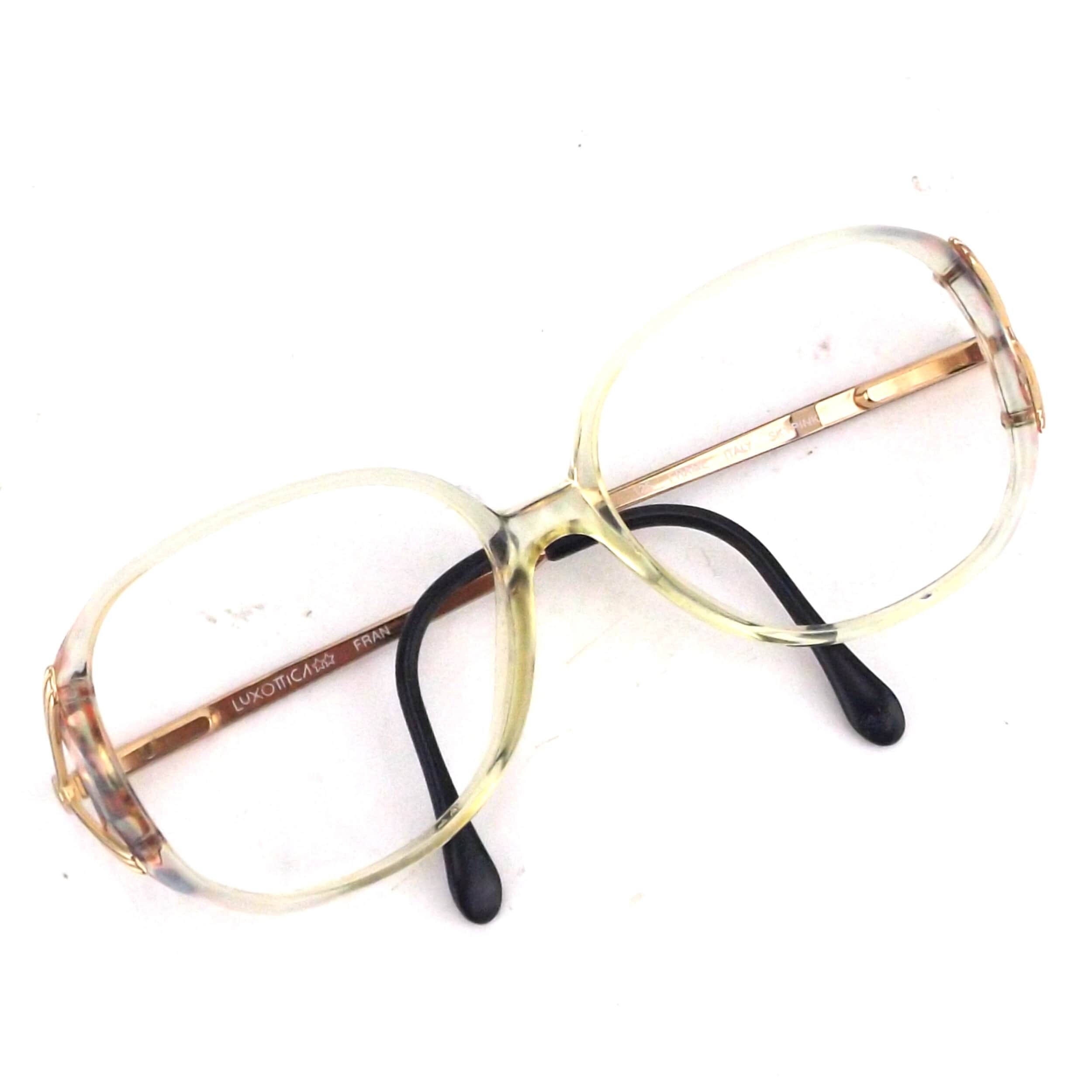 Vintage 80s Italian Eyeglasses NOS Luxotica Glasses Pink and - Etsy