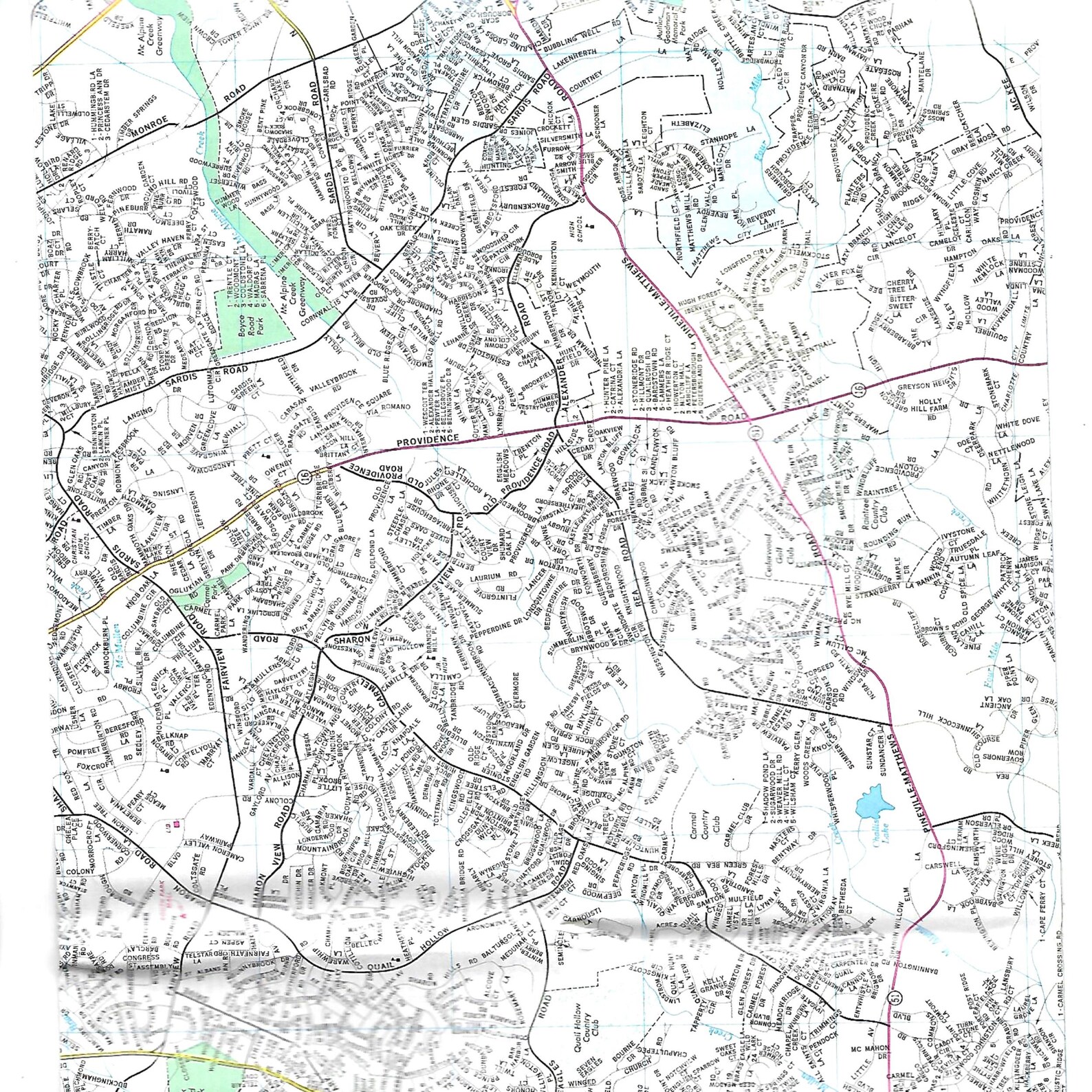Vintage Charlotte South Carolina Map City Street Map for - Etsy