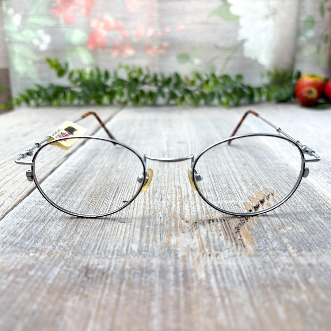 Eyeglass Frames Only Matte Silver Tortoise 47[]20/140 Round Metal Wire ...