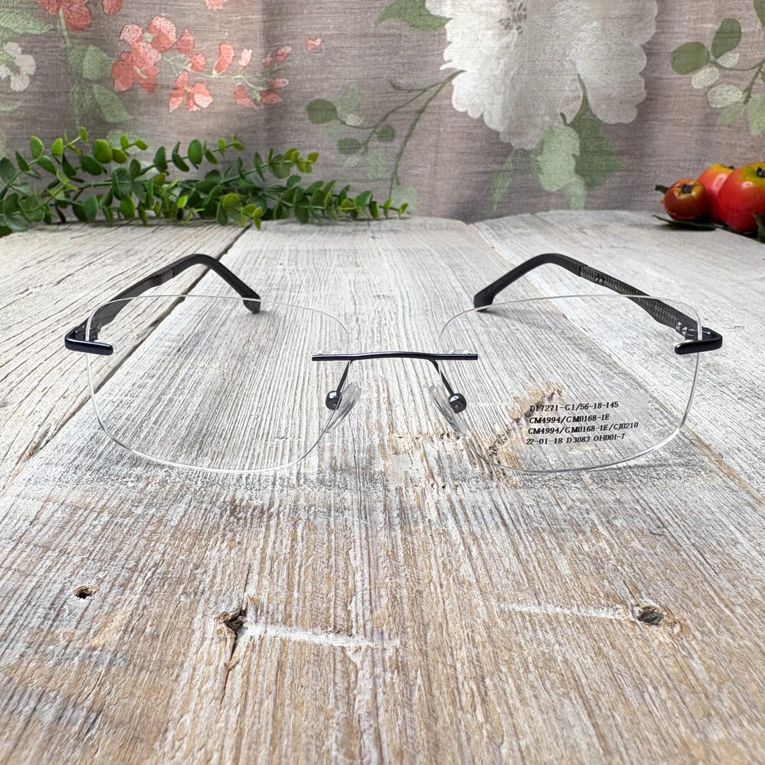 Rimless Rectangle Eyeglasses Frames: Vintage Deadstock Eyewear - Etsy