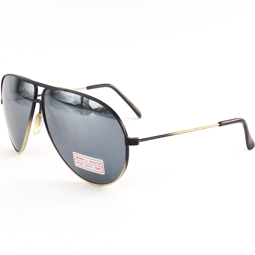 Gafas de sol de aviador vintage de oro mate y negro gafas de sol de ...