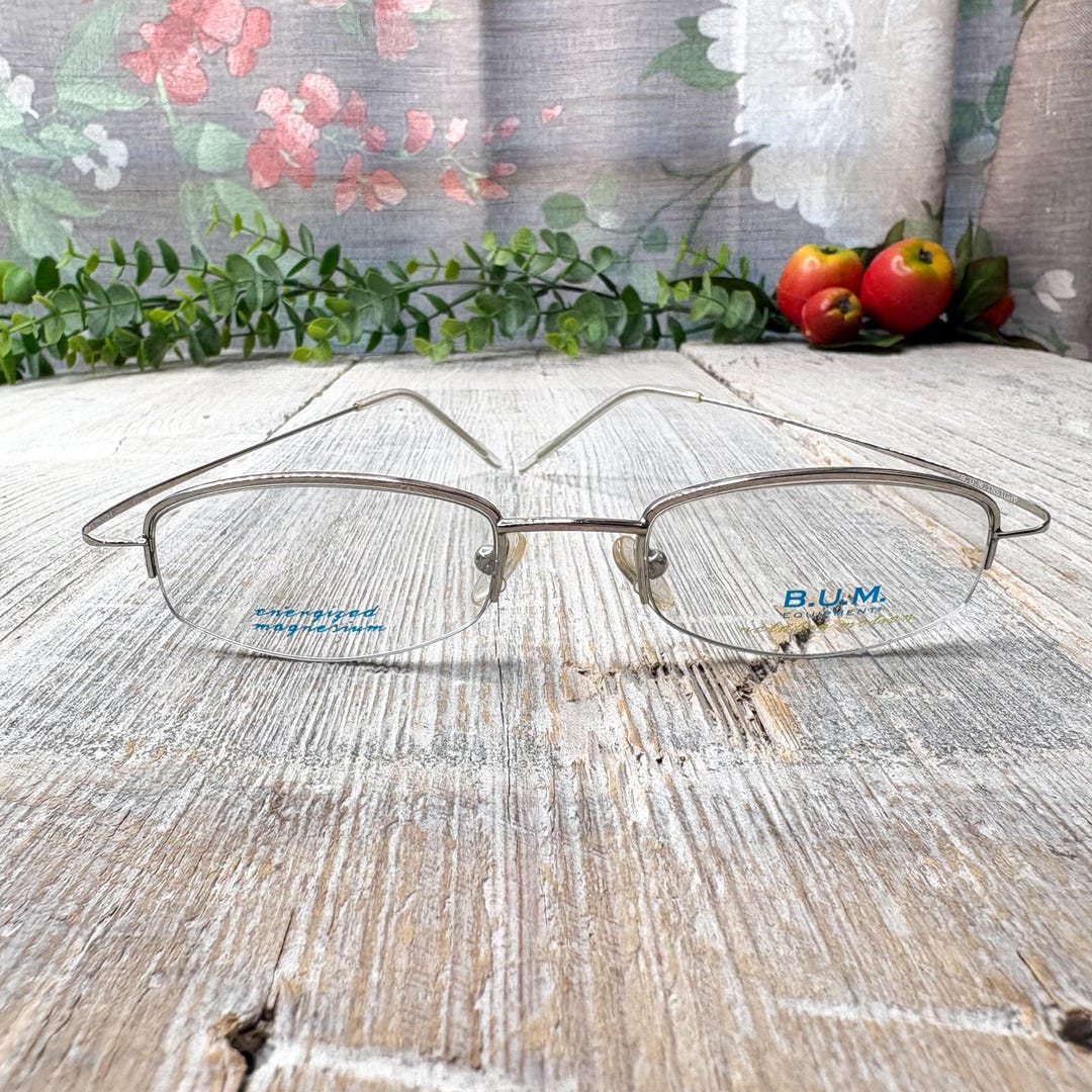 Silver Wire Eyeglass Frame Only Semi-rimless Rectangle Eyeglasses ...