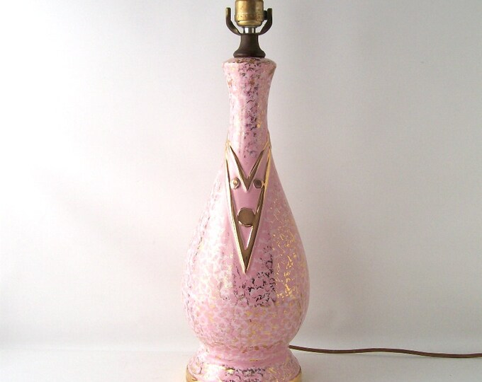 Vintage Atomic Pink Gold Lamp Mid Century Modern Retro Atomic Lighting ...