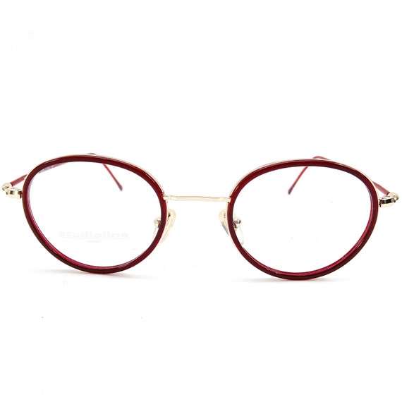 1990s large round eyeglasses red rimmed vintage eye g… - Gem