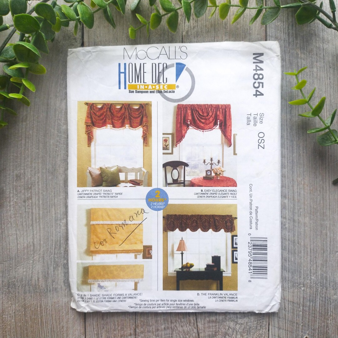 Instructions Only Sewing Pattern Window Treatments Jiffy Patriot Swag ...