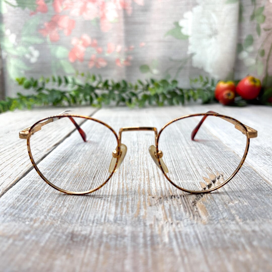 Vintage Round Eyeglass Frames: Tortoise Gold, 90s Fashion (NOS) - Etsy