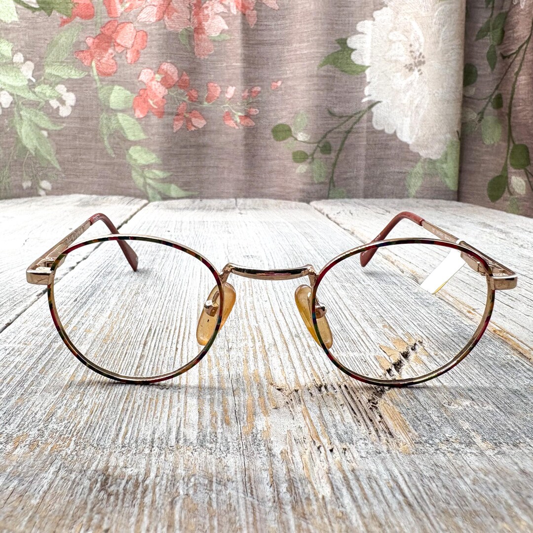 Kids Eyeglass Frames Only 40[]20/125 Light Gold Rainbow Multi Round ...