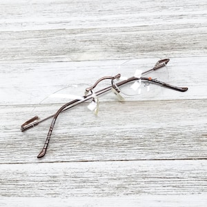Y2k Eyeglasses 90s Vintage Glasses Rectangle Rimless Eyeglasses Antique ...