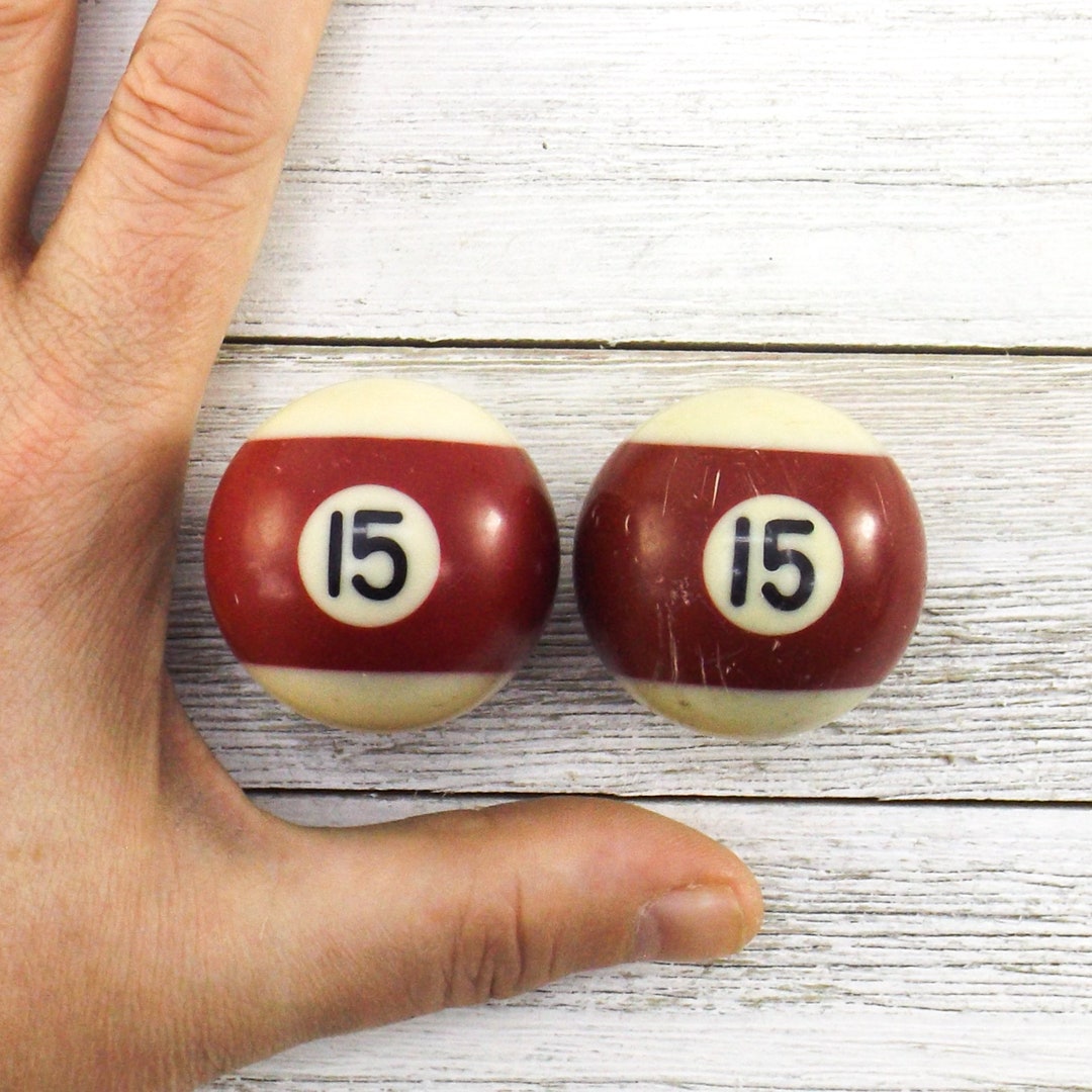 Miniature Pool Balls Number 15 Striped Maroon Single Billiard Balls - Etsy