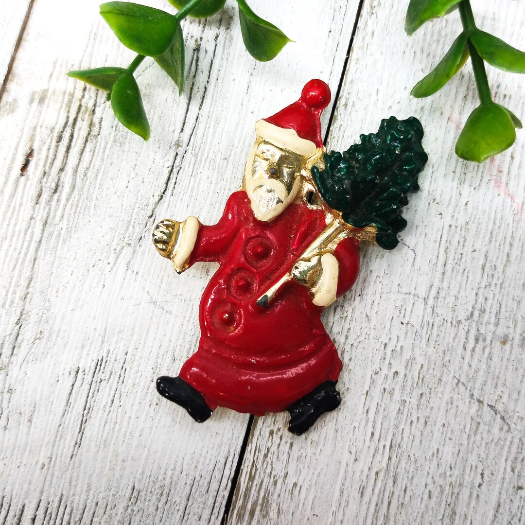 Vintage Santa Brooch Christmas Tree - Etsy