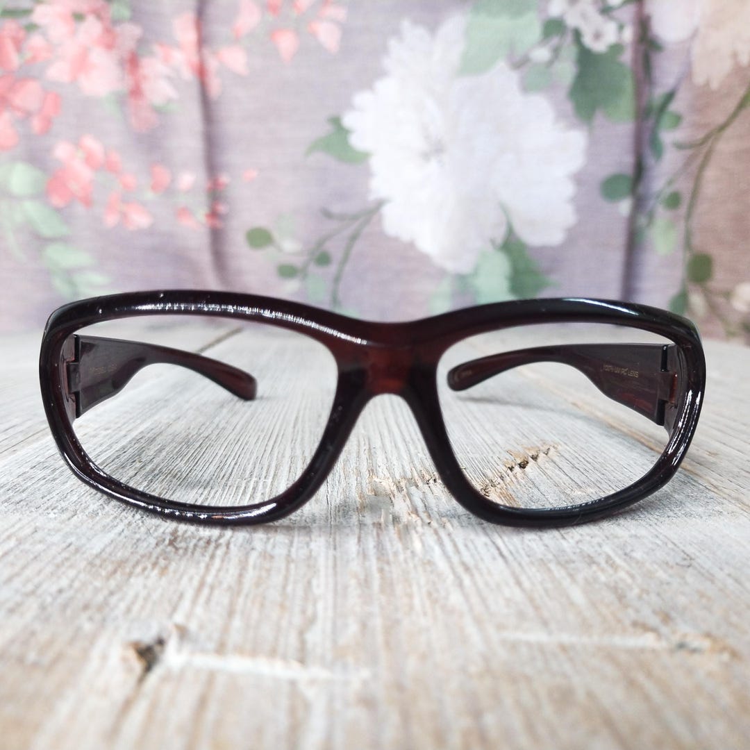 Dark Brown Wrap-around Glasses Frames Only Costume/rave/festival/party ...