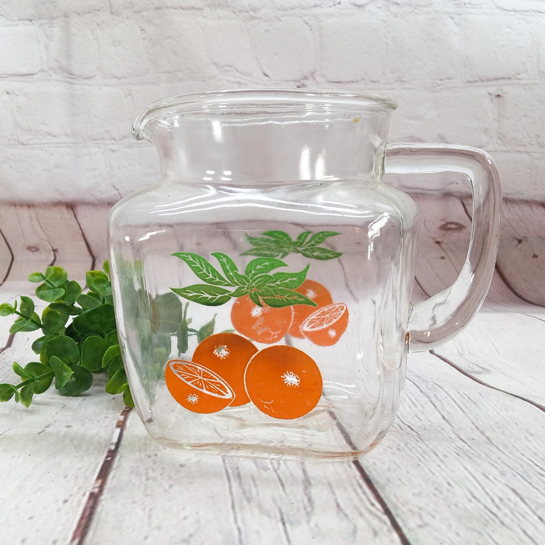 Vintage Clear Glass Orange Juice Pitcher, Federal Glass - Etsy