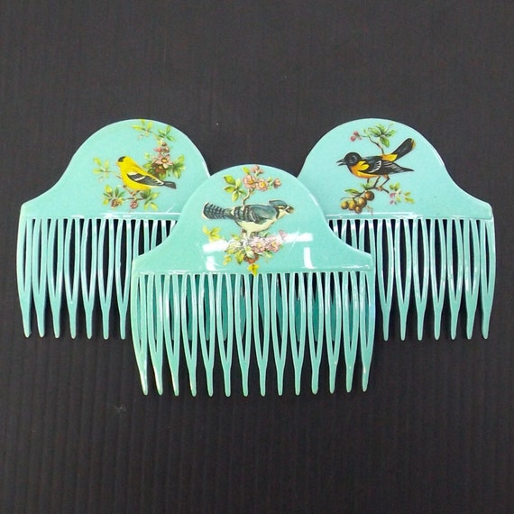 Vintage NOS 80s Side Hair Comb Birds Solid Pastel Colors - Etsy