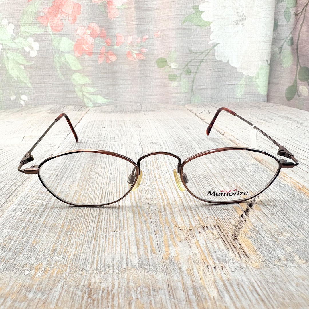 Vintage Oval Eyeglasses Frame: Copper Tortoise, Unisex 1990s NOS (48 ...