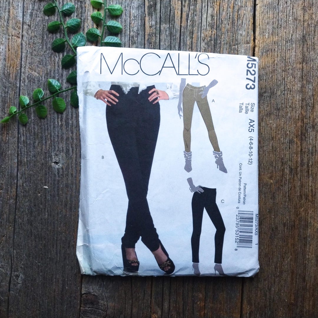 Misses Pants Sewing Pattern Womens 4/6/8/10/12 Fitted Slacks Scrunch ...