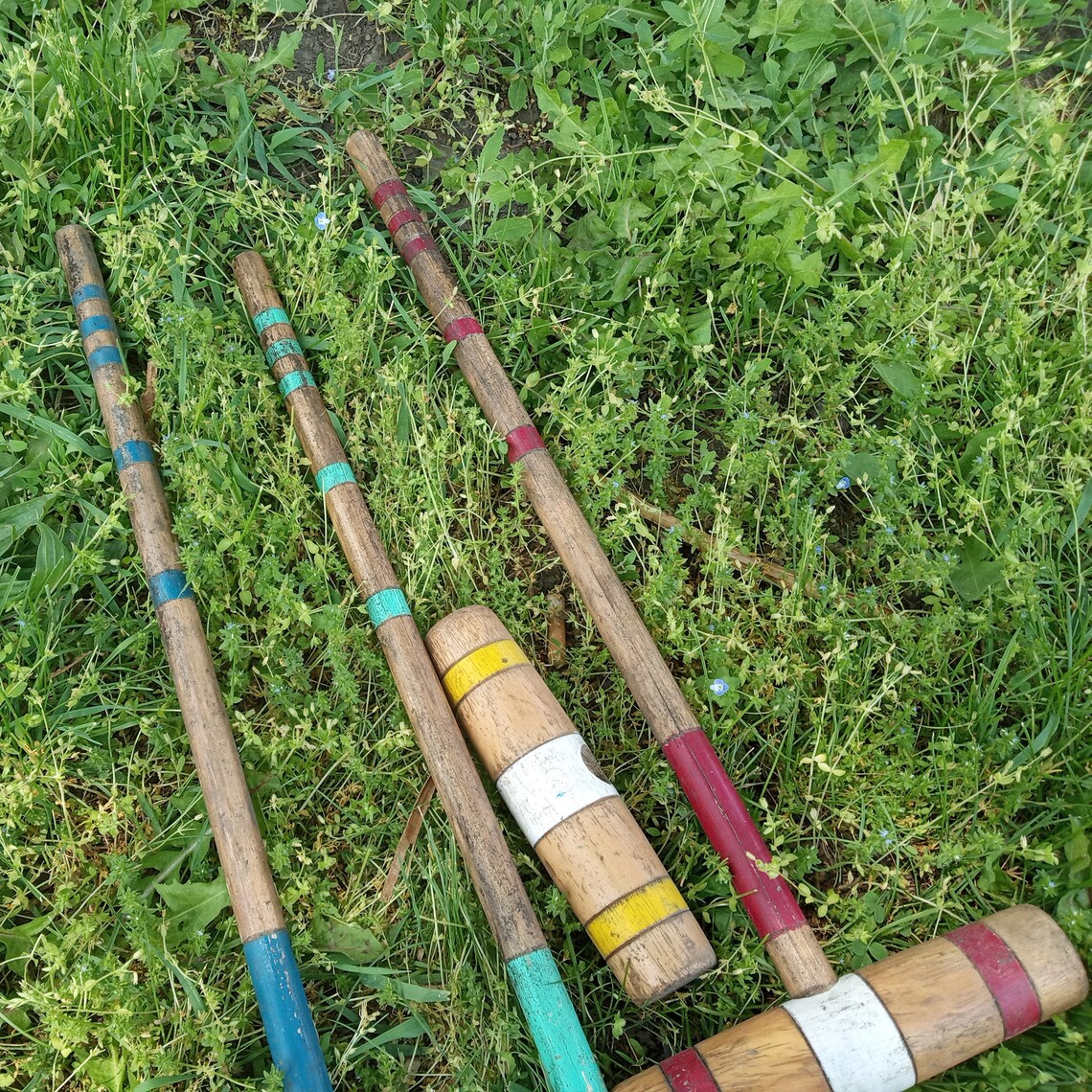 Old Vintage Croquet Mallet Wooden Sticks Wood Croquet - Etsy