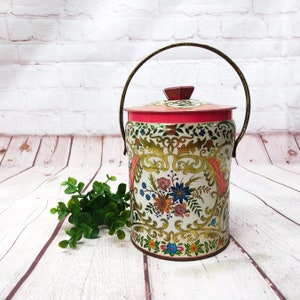 Vintage Decorative Tin Box Floral Design, Retro Storage Container - Etsy