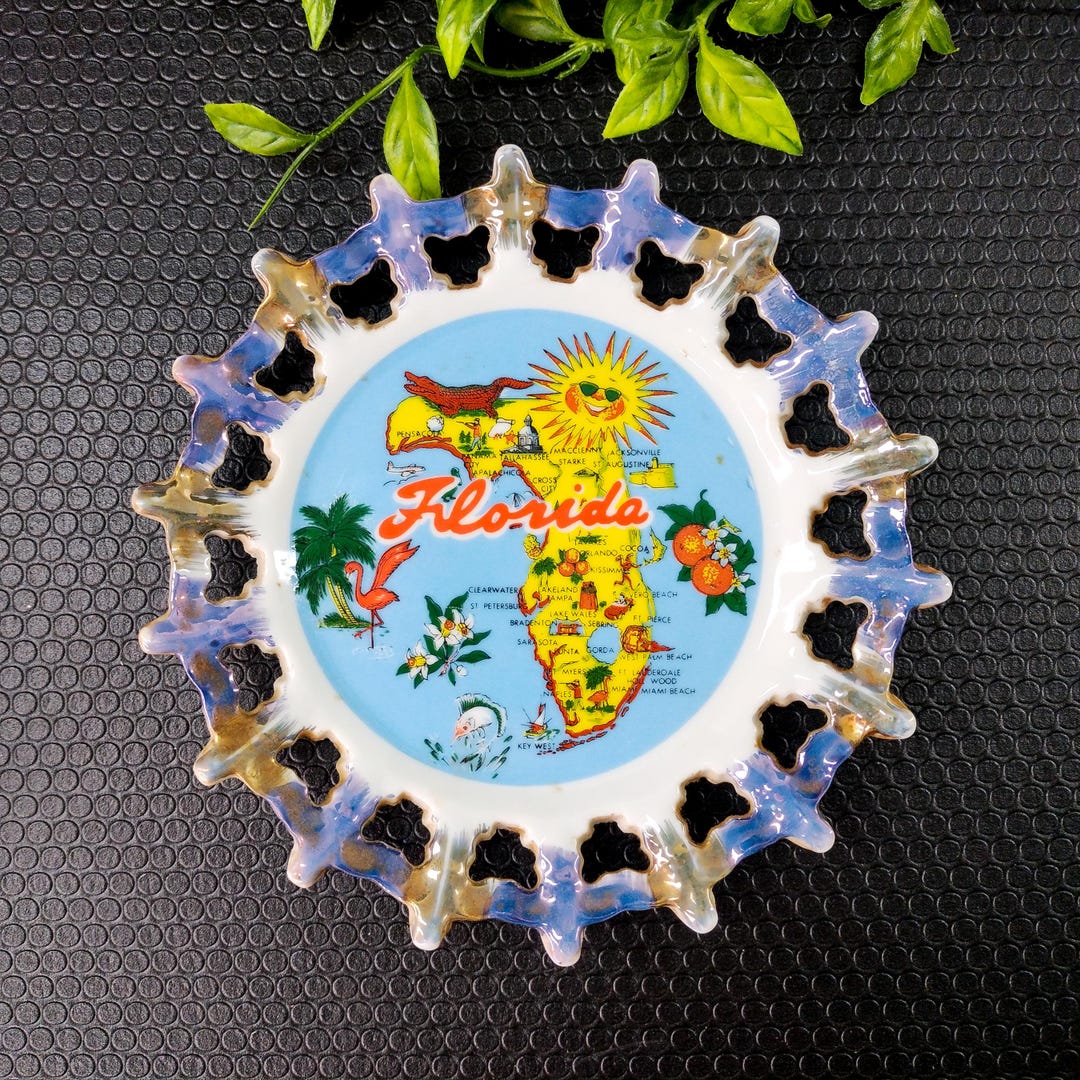 Vintage Florida Souvenir Plate Porcelain Decorative Wall Hanging the ...