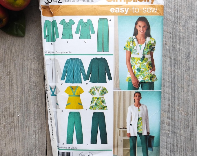 Women's Scrubs Sewing Pattern Pants/top/jacket Sz AA 10/12/14/16/18/20 ...