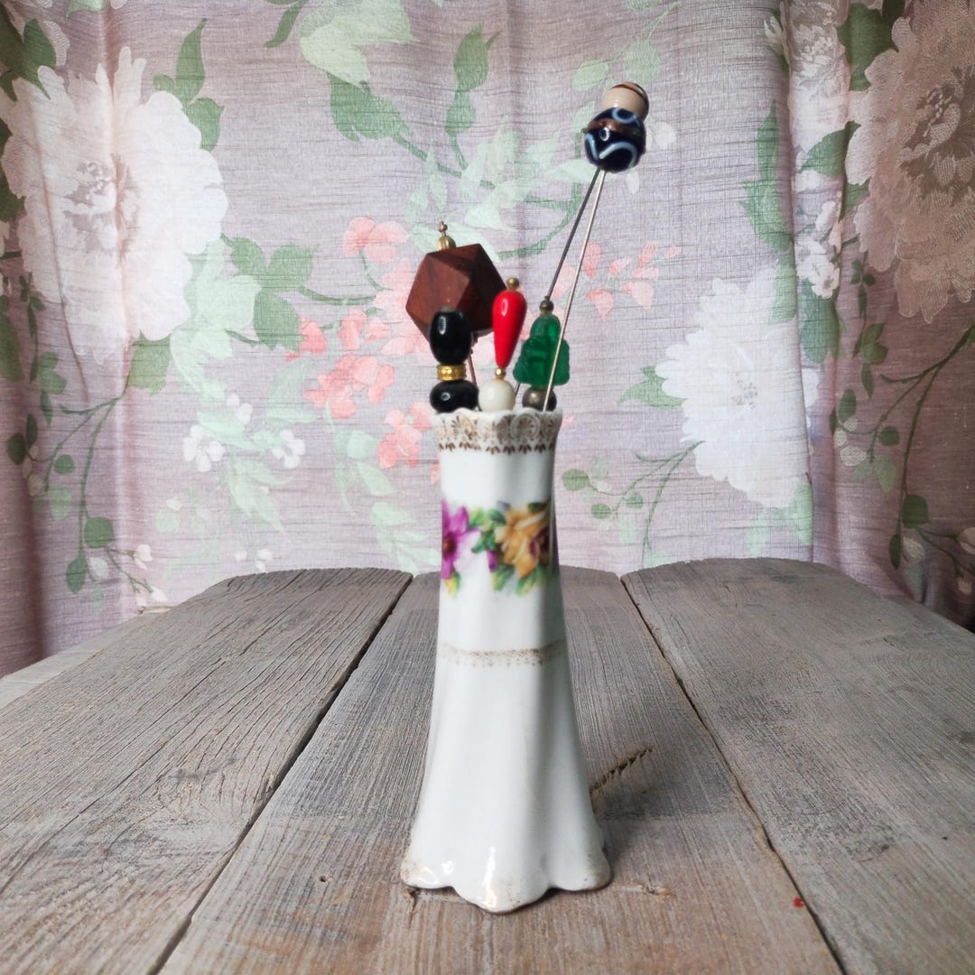 Porcelain Vase Hat Pin Collection, 6 Decorative Hat Pins, Stick Pins ...