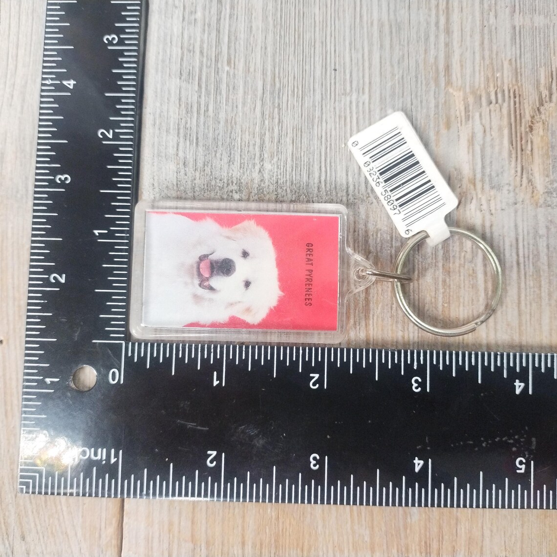 Vintage Pyrenees Keychain, Swibco Acrylic Dog Key Fob, 1980s Accessory ...