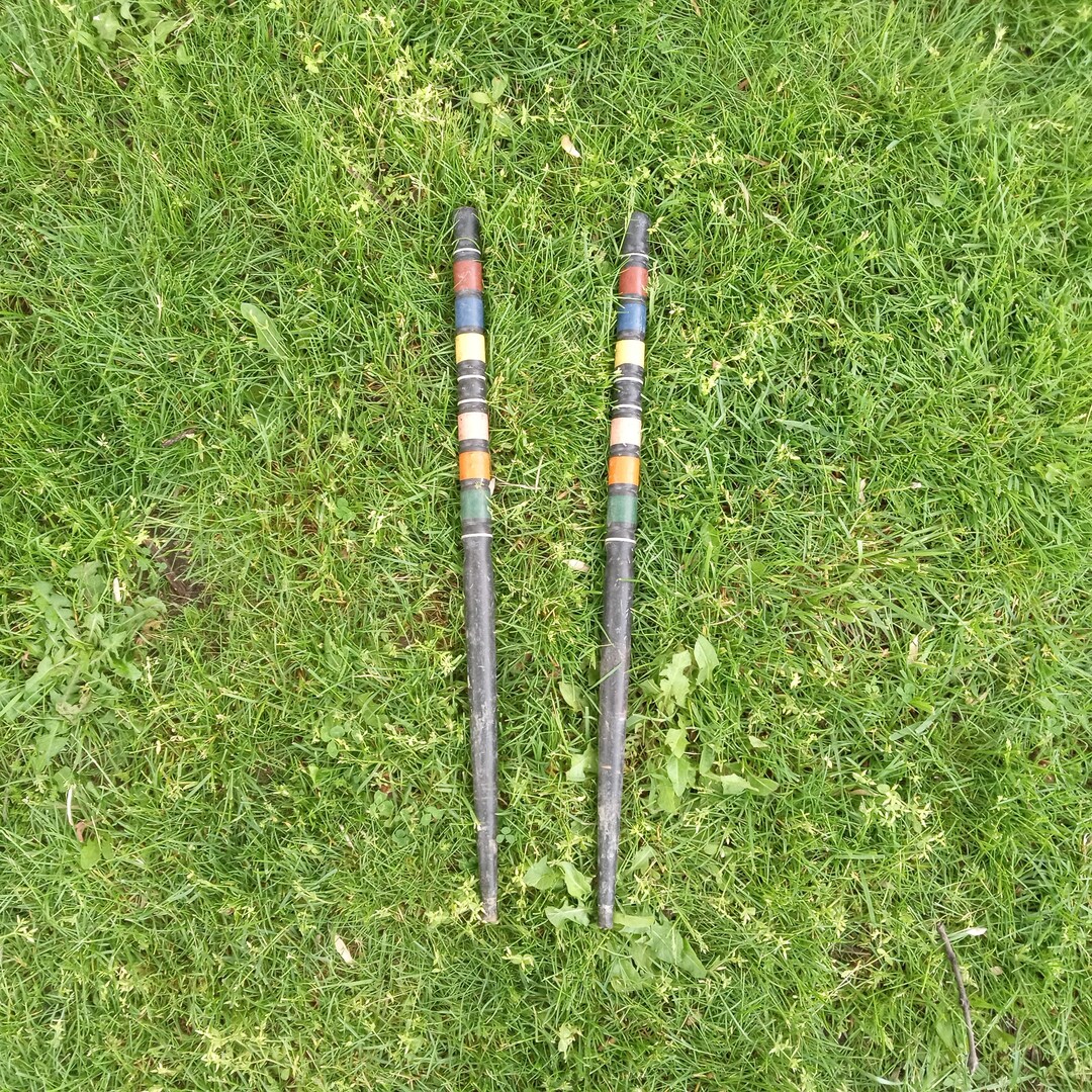 Vintage Croquet Goal Posts, Wooden Sticks, Wood Stake, Wood Goal Posts ...