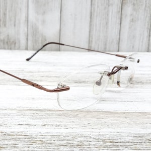 Y2k Eyeglasses 90s Vintage Glasses Rectangle Rimless Eyeglasses Antique ...