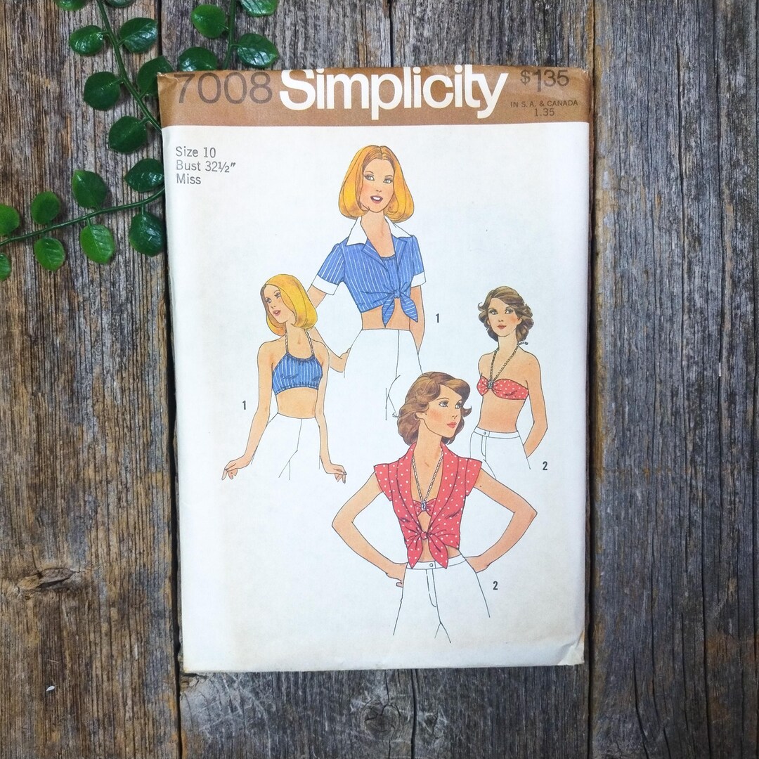 Misses Top/halter/bra Sewing Pattern Sz 10 Juniors/women/teen/girls ...
