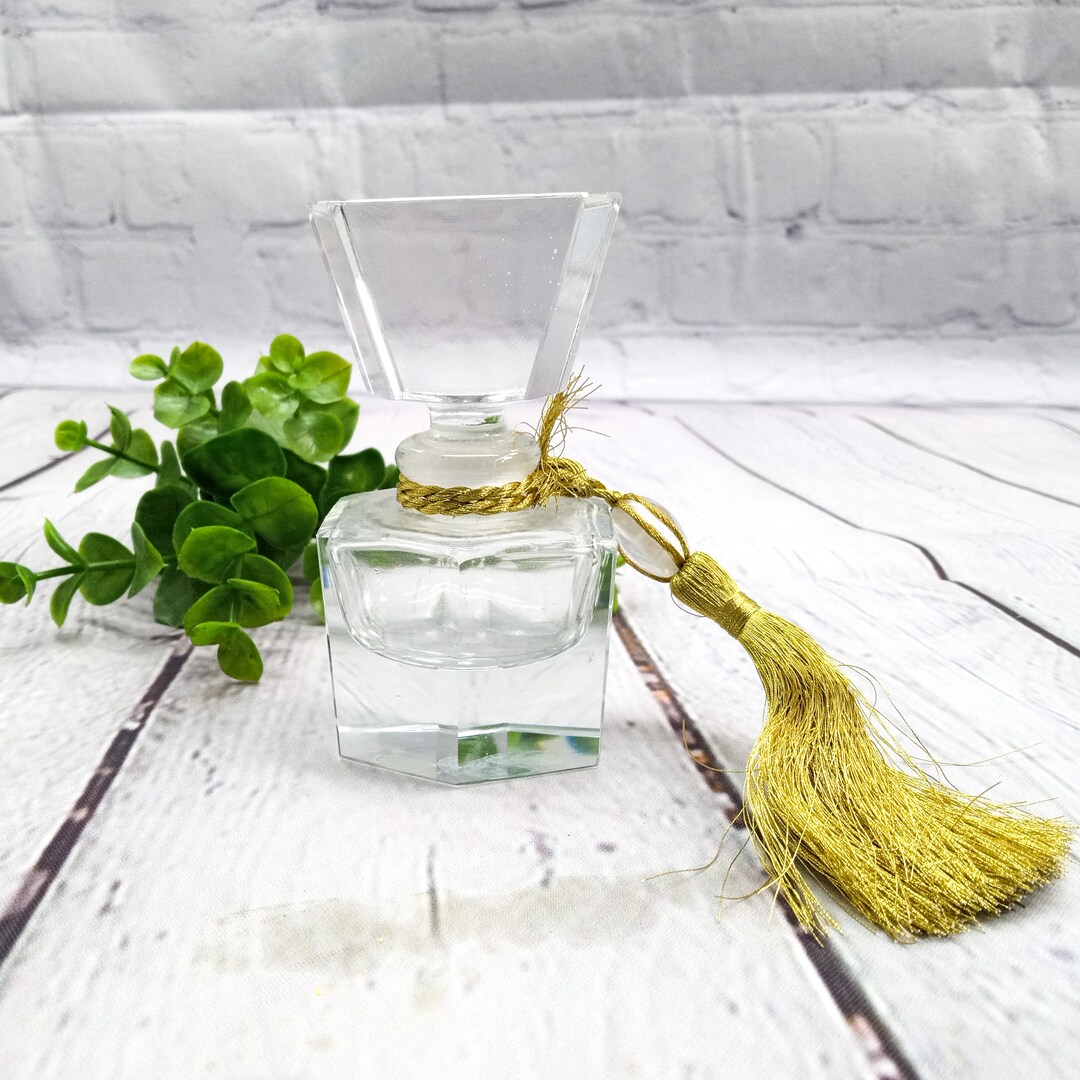 Vintage Balos Perfume Bottle, Clear Glass Bottle, Cottagecore Decor ...