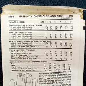 40s Vintage Advance Sewing Pattern 8152 Women Size 14, Maternity ...