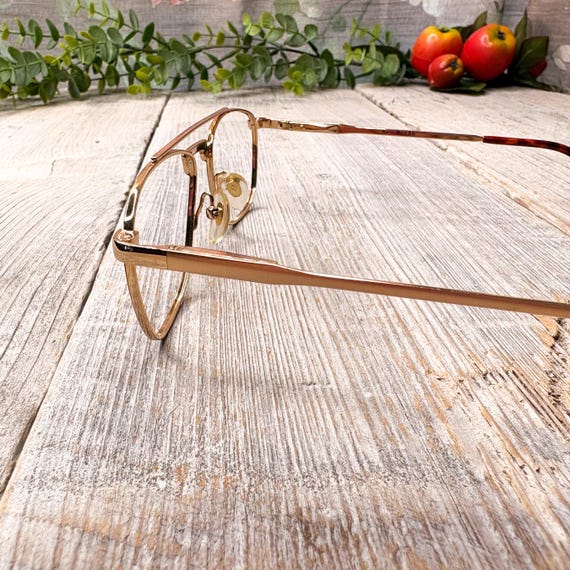 Vintage Gold Tortoiseshell Aviator Eyeglass Frames: 1… - Gem