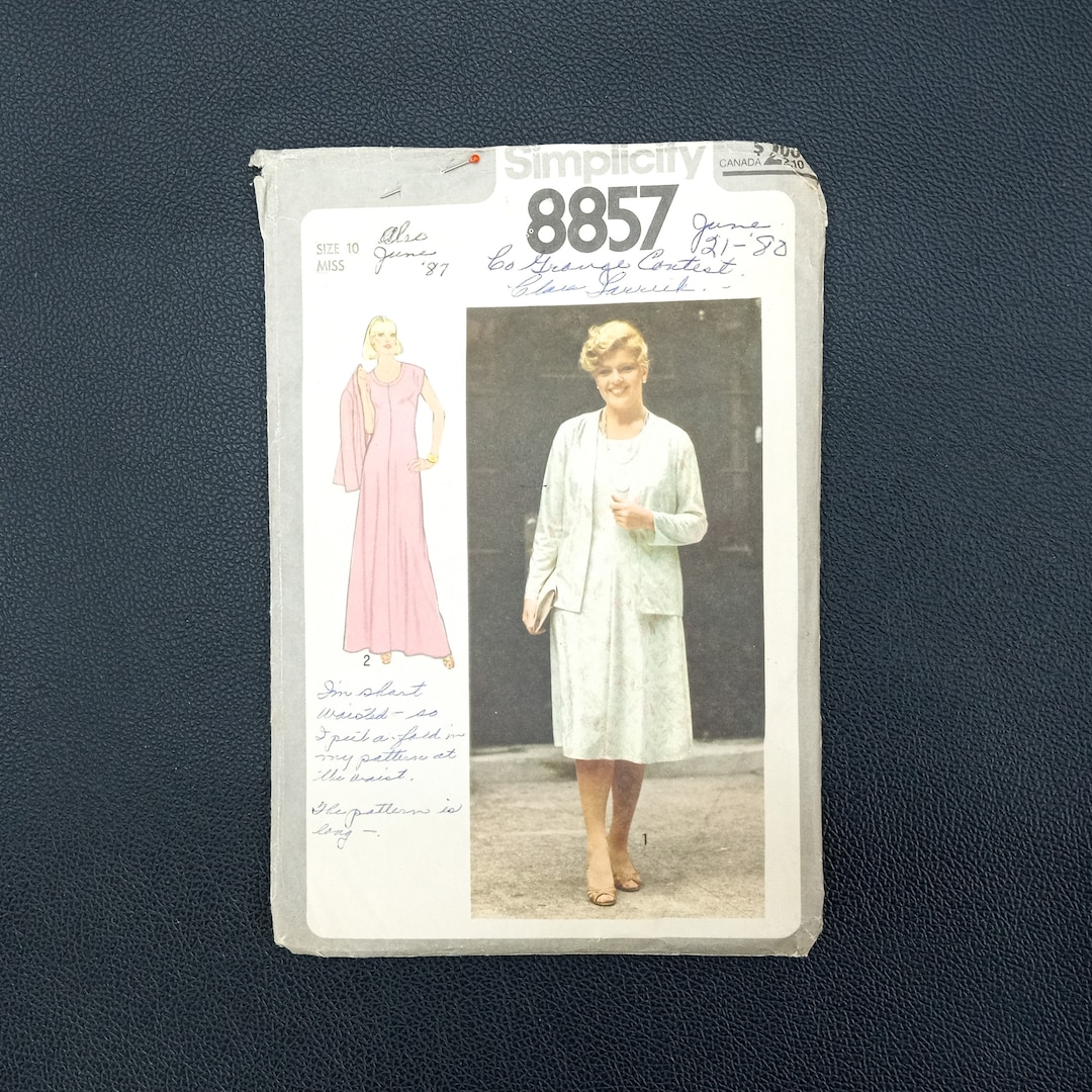 70s Vintage Womens Sewing Pattern Simplicity 8857 Miss Size 10 Long ...