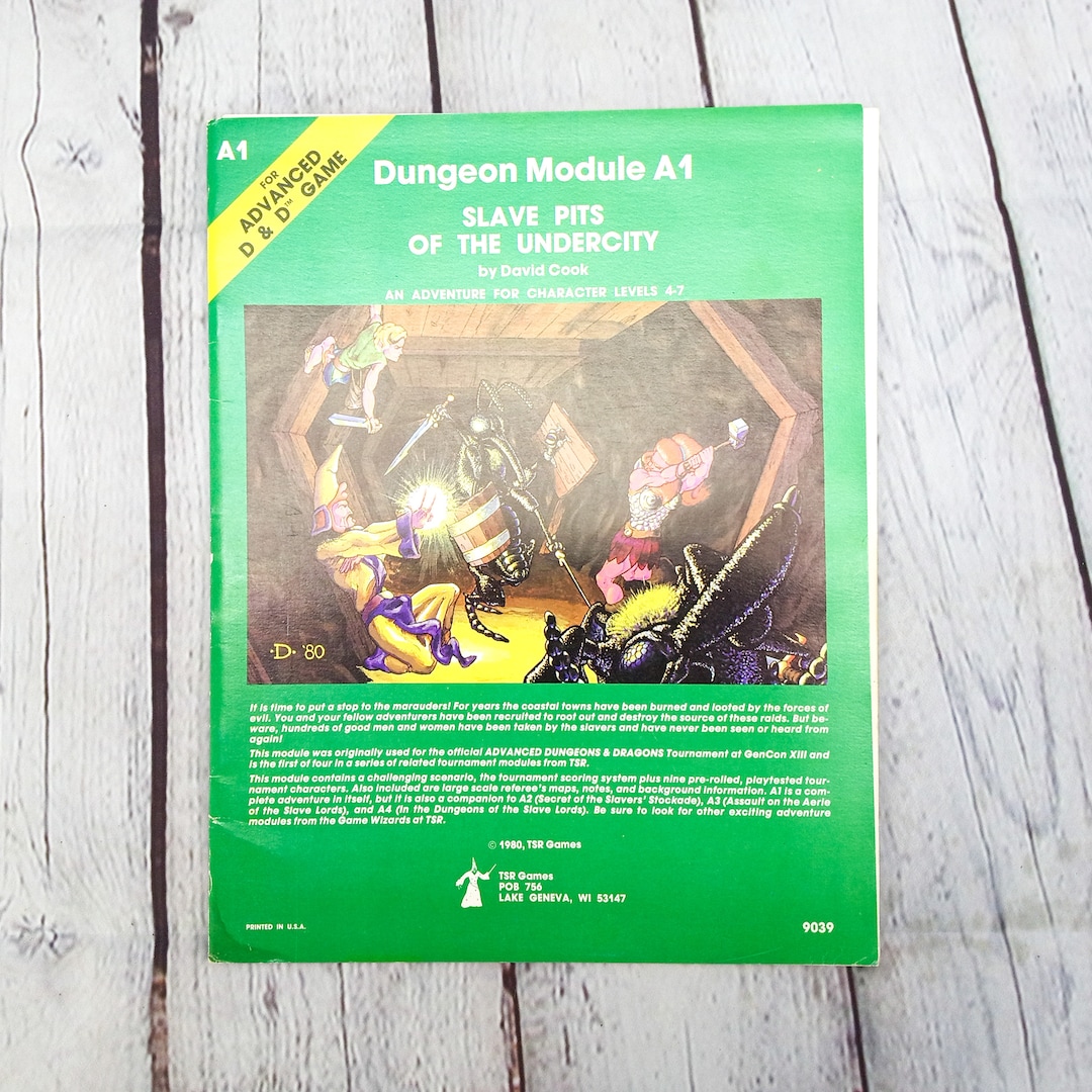 Vintage Dungeons and Dragons Module A1 Slave Pits of the Undercity ...