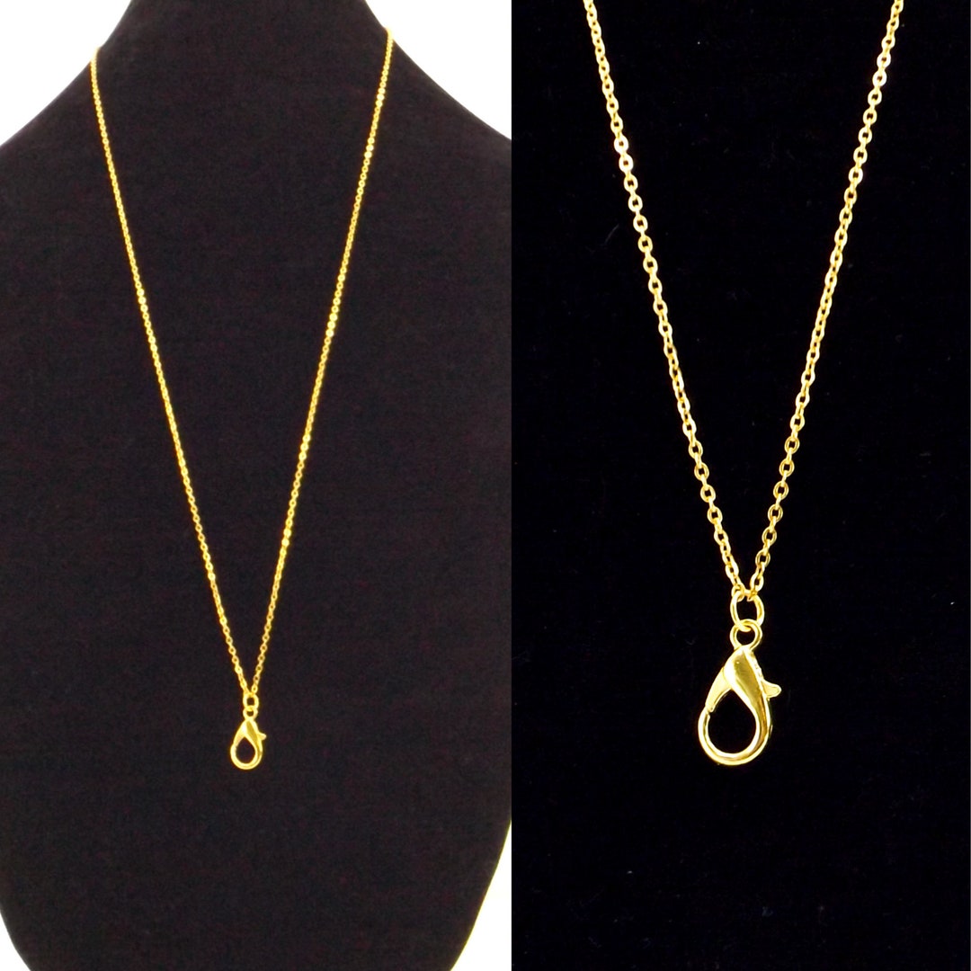 Id Badge Holder Necklace Gold Chain Lanyard Ring Holder Necklace - Etsy