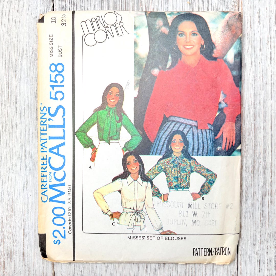 Mccall's 5158 Sewing Pattern: Women's Blouse, Tie Neck, Size 10 - Etsy