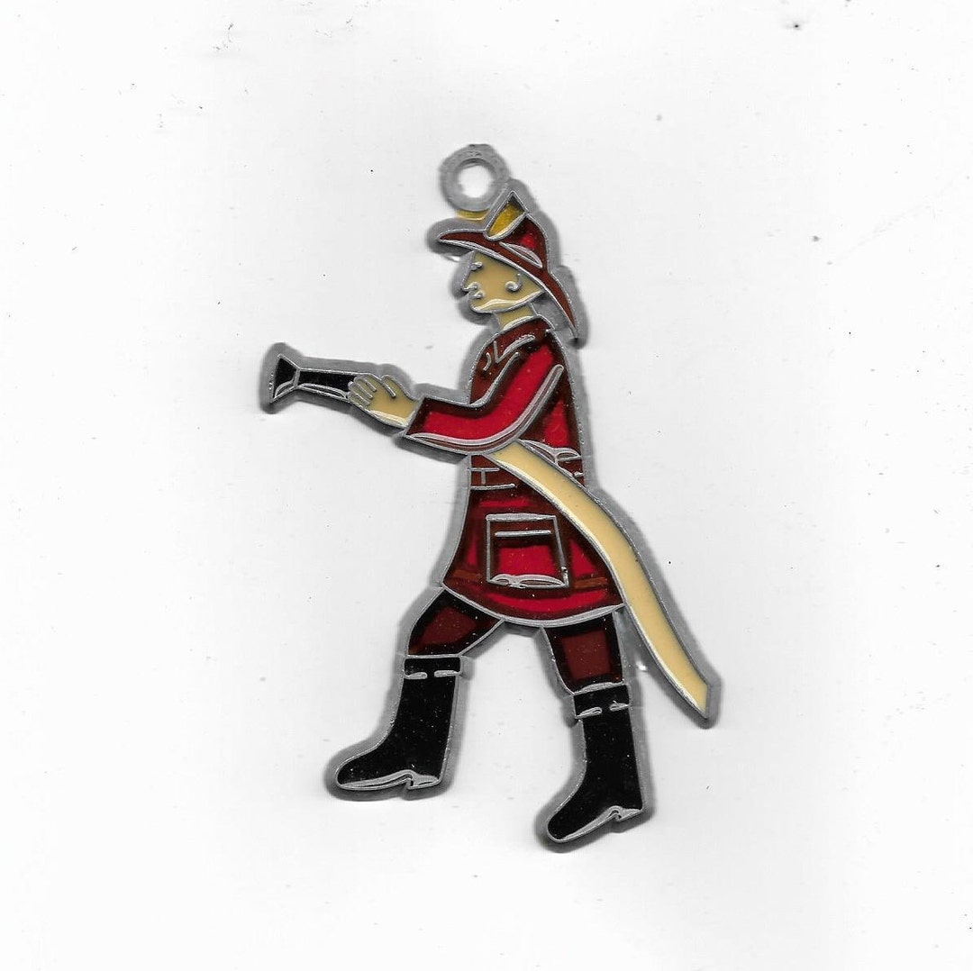 Vintage Acrylic Suncatcher Fireman Firefighter Sun Catcher - Etsy