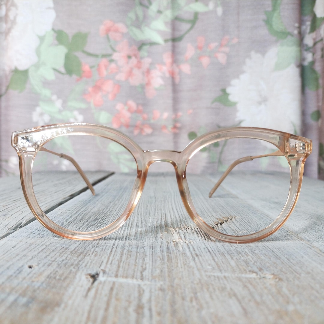 Light Peach Round Glasses Frames Unisex/men/women Fashion Accessories ...