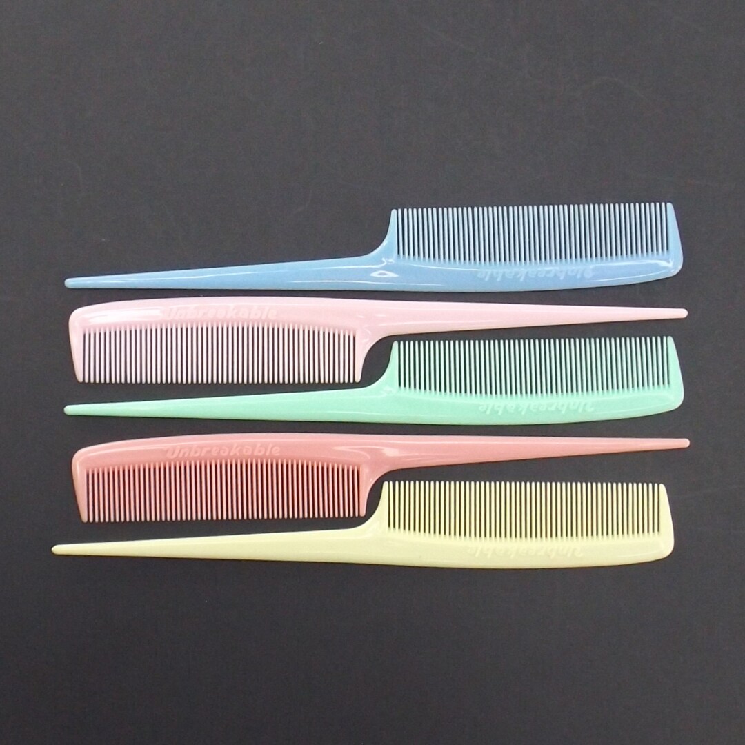 Vintage NOS Rat Tail Comb 70s 80s Unbreakable Nylon Plastic Hair Comb ...
