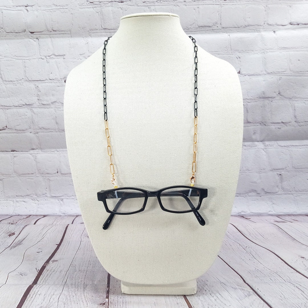 Two-tone Eyeglass Chain Paperclip | Sunglasses Chain | Necklace for ...
