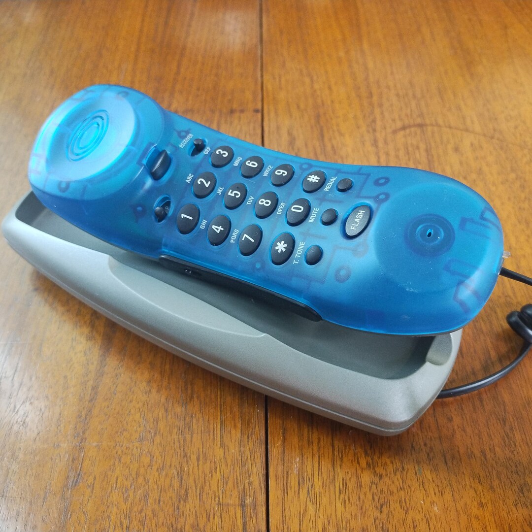 1990s Conair-phone Telephone Silver/blue Landline Phone Trimline Touch ...